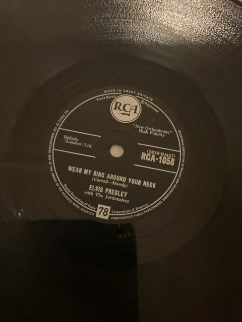 ELVIS PRESLEY - WEAR MY RING AROUND YOUR NECK - 10” 78 rpm shellac ...