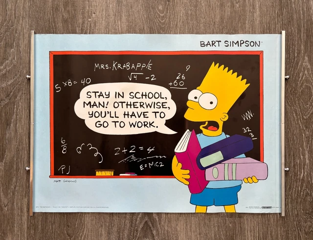 THE SIMPSONS (1991) Bart Simpson Original Poster FOX Executive Gift ...