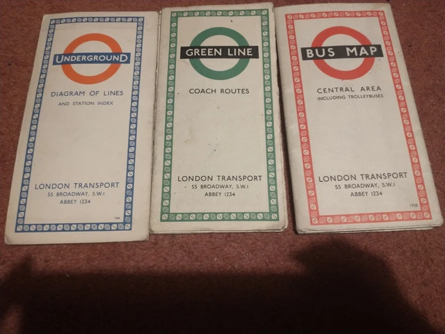 VINTAGE LONDON TRANSPORT Maps Diagram of Lines Coach Routes Central ...