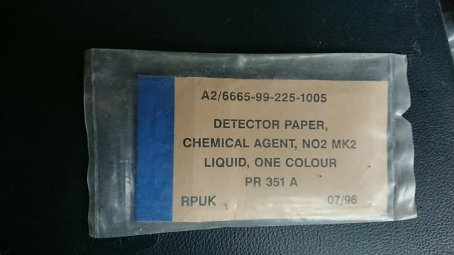 BRITISH ARMY NBC CBRN DETECTOR PAPER CHEMICAL AGENT No 2 Mk 2 LIQUID ...