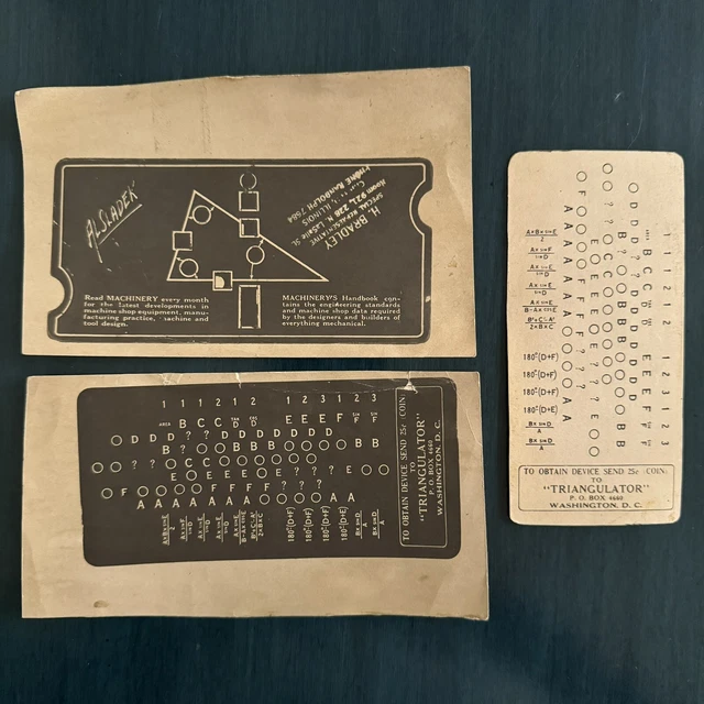 Machinery Triangulation Chart Vintage Engineering Triangulation