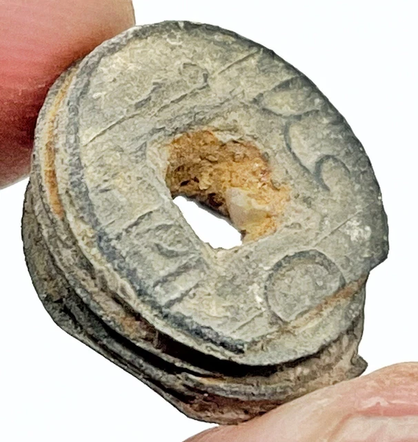 RARE INDONESIAN TIN Pitis Shipwreck Coin Cluster Artifact — Circa 1600 ...