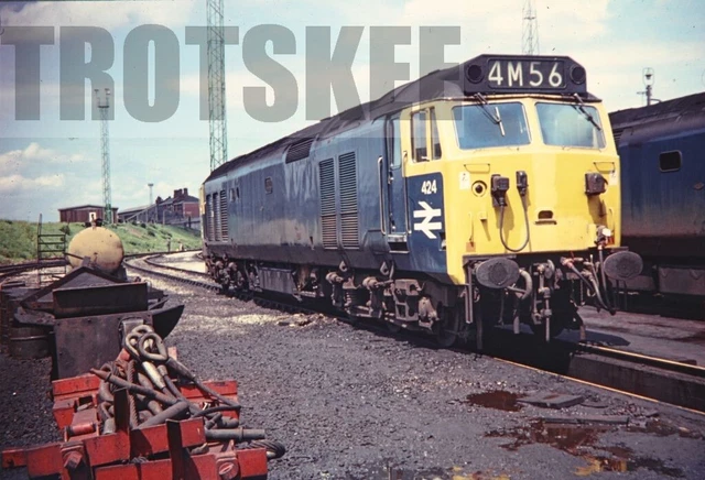 35MM SLIDE BR British Railways Diesel Loco Class 50 D424 Crewe 1972 ...