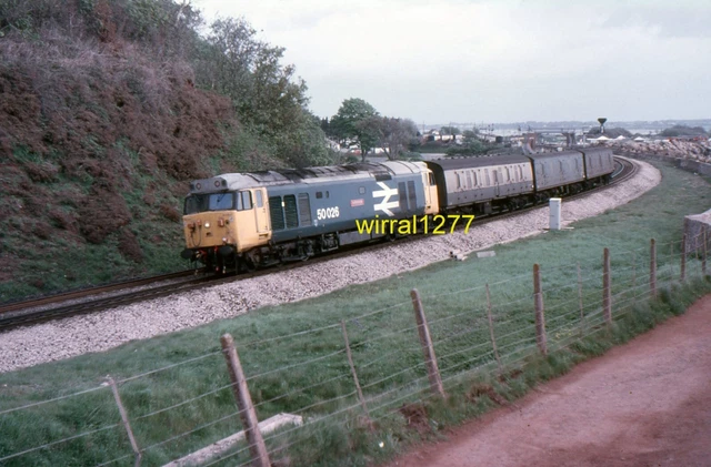 ORIGINAL RAILWAY SLIDE Class 50 50026 at Dawlish Warren 04.86 £3.50 ...