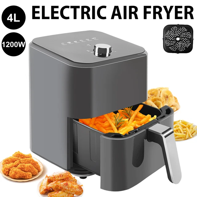 HEISSLUFTFRITTEUSE 4L GRAU Heissluft Fritteuse Backofen Grill Xl ...