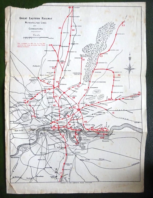GREAT EASTERN RAILWAY Map of LONDON c1900 ex TT £3.99 - PicClick UK