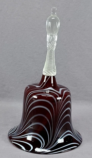 VICTORIAN HAND BLOWN Purple Cranberry White Marbrie Loop Glass Wedding ...