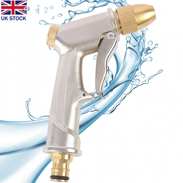 WATER SPRAY GUN Metal Brass Nozzle High Pressure Car Garden Lawn Wash ...