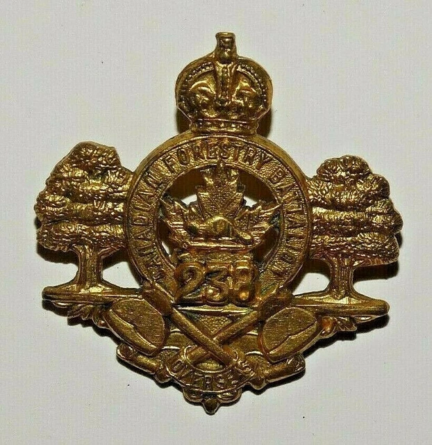 INSIGNES DE CASQUETTE MILITAIRE BRITANNIQUE, 238e Bataillon forestier ...