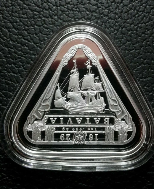 2019 Batavia Shipwreck Triangular Silver 1 Oz 999 Silver Coin £4999 Picclick Uk
