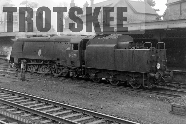 35MM NEGATIVE BR British Railways Steam Loco 34079 Class WCBB ...