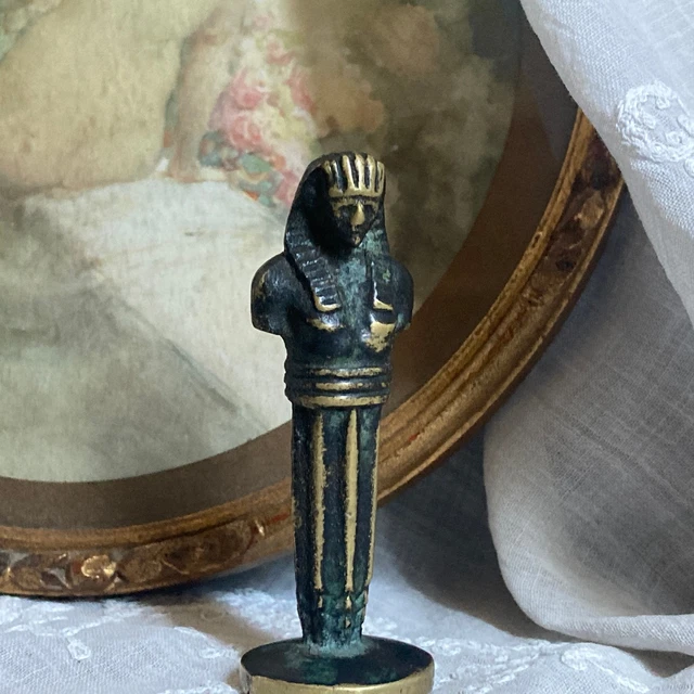 SCEAU CACHET ANCIEN 19eme XIX Pharaon retour d'Egypte bronze patiné ...