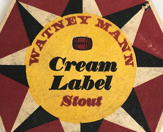VINTAGE WATNEY MANN Cream Label Stout Paper Beer Mat Coaster Octagon ...
