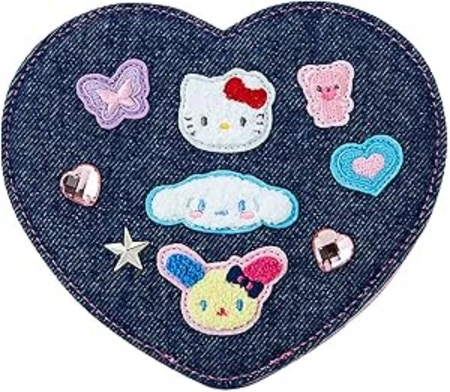 MIROIR PLIANT PERSONNAGES Sanrio (écusson denim) Hello Kitty My Melody ...