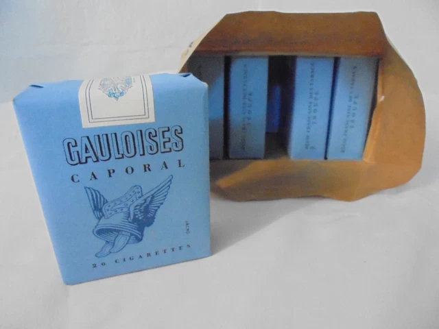 ANCIENNE CARTOUCHE 25 paquets de cigarettes gauloises caporal troupe ...