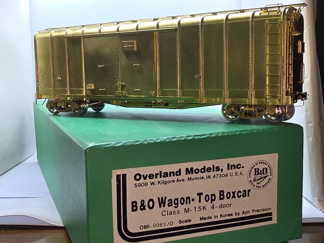 BRASS O OVERLAND Models B&O Wagon Top Box Car Class M-15K 4-Door OMI ...