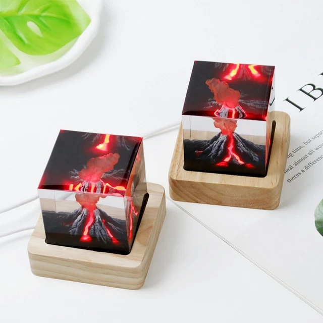 LAVA LAMP VOLCANO Eruption Ornament Resin 3D Mini Lava Lamp Home £22.36 ...