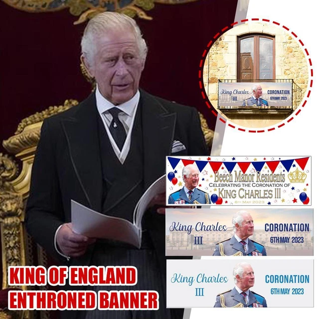 KING CHARLES III Coronation Flag Official Logo Emblem Souvenir ...