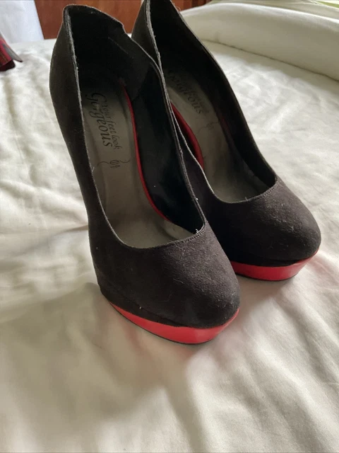 VAMPISH BLACK and red high heel shoes £5.43 - PicClick UK
