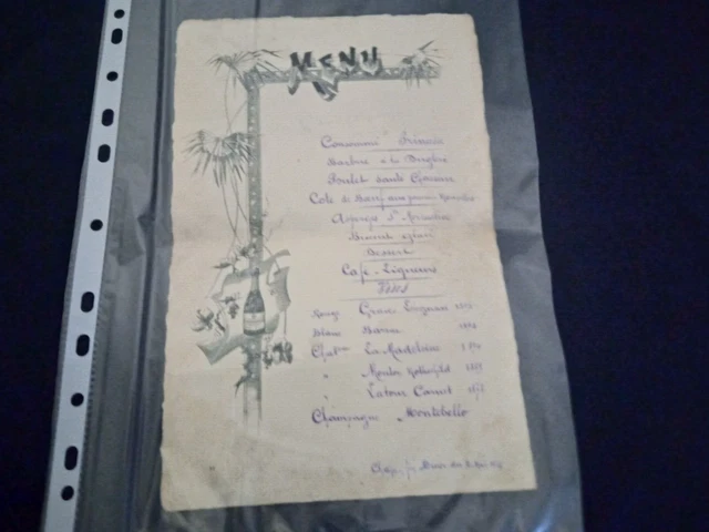ANCIEN MENU ANNÉE 1898 pub champagne piper-h EUR 15,00 - PicClick FR