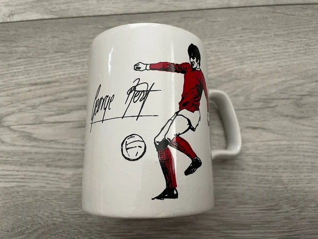 GEORGE BEST EUROPEAN Footballer 1968 Staffordshire Pottery Mug ...