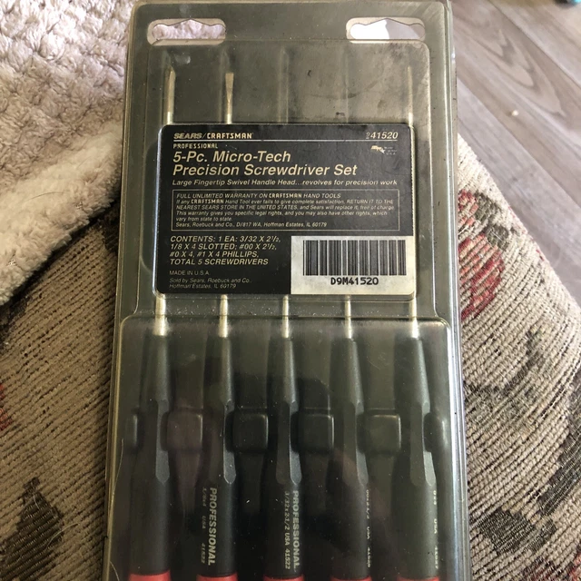 SEARS / CRAFTSMAN Professional 5pc Micro-Tech Precision Screwdriver Set ...