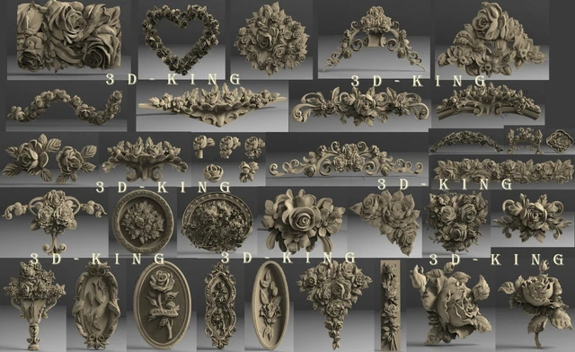 40 PCS STL 3D Models ROSE'S PATTERNS for CNC Router Aspire Artcam Engraver Cut 3 £5.23 - PicClick UK