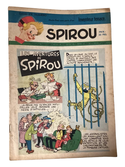ANCIENNE REVUE SPIROU Vintage Bande Dessinée Livre Pas Lucky Luke Astérix 1952 EUR 4,00 ...