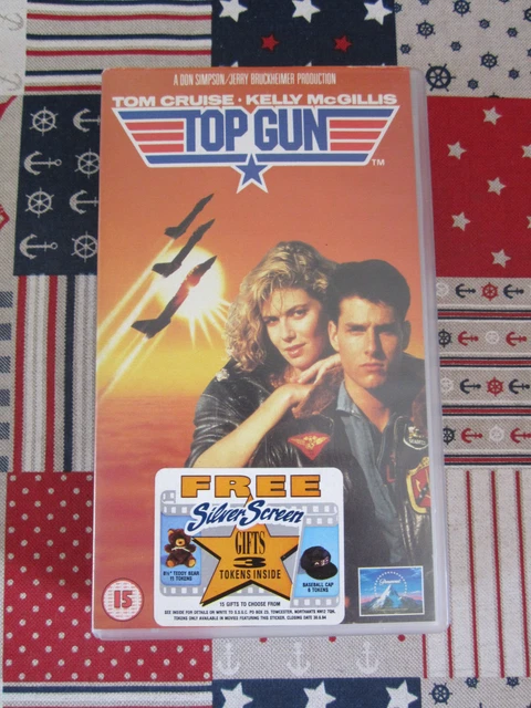 TOP GUN 1986 FILM STARRING TOM CRUISE & KELLY McGILLIS VHS VIDEO TAPE ...
