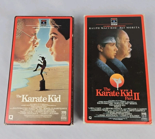 THE KARATE KID Part 1 (Red Border 1984) & Part 2 (1986) VHS Tape Lot ...