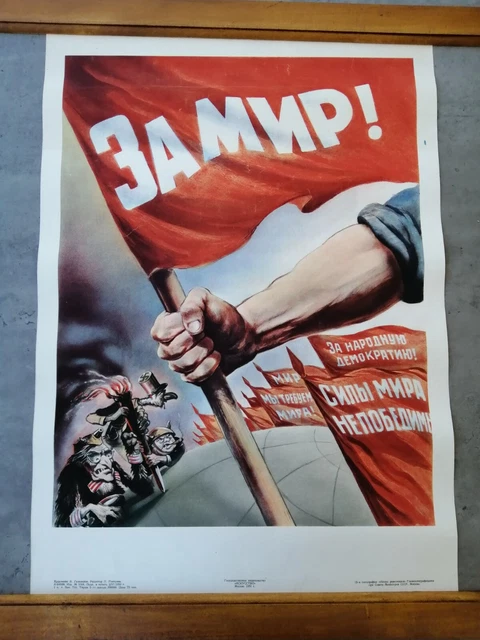 VINTAGE SOVIET STALIN Propaganda Poster 1951 Original Communist Poster ...