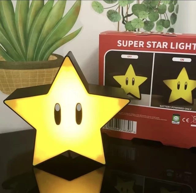 SUPER MARIO SUPER Star LED Night Light Figure Music Sound USB Desk Lamp ...