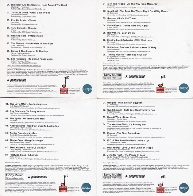 1950'S - 1980'S HITS OF THE DECADES ( 4 UK Newspaper CD Collection ...