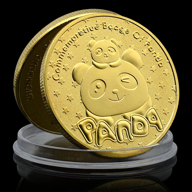CHINESE PANDA GOLD Coin National Treasure Cute Animals Commemorative ...