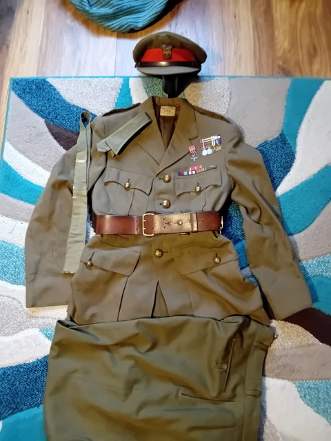 WW2 BRITISH COLONEL Service Dress, Trousers, Peaked Cap And Miniature ...