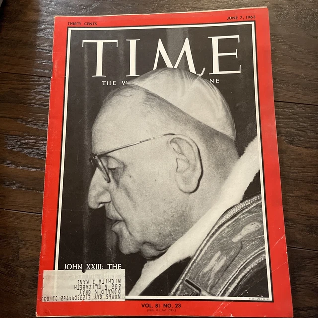 VINTAGE TIME MAGAZINE June 7 1963 Pope John XXIII The Last Picture ...