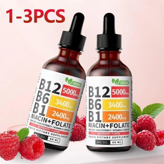 1~3X VITAMIN B12 and B6 Liquid Drops, B12 Sublingual B Complex-B12 5000mcg 60ml £11.77 - PicClick UK