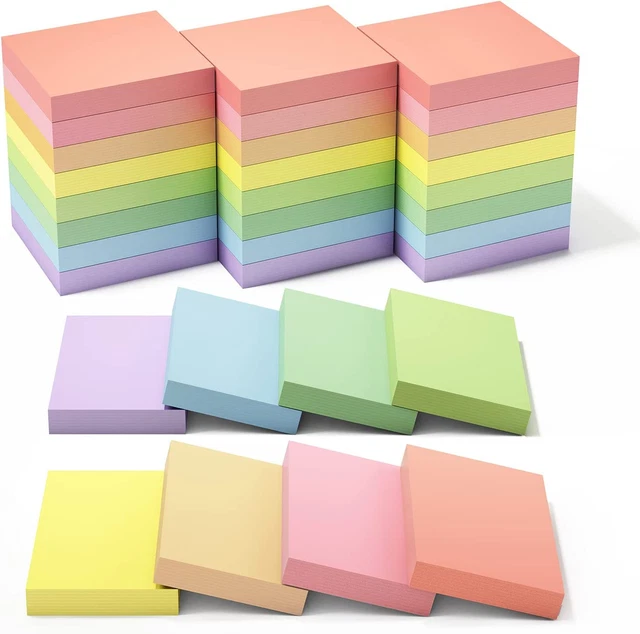POST IT NOTES, Small Post It Notes, 1.5X2 Inches 24 Pack Light Colors ...