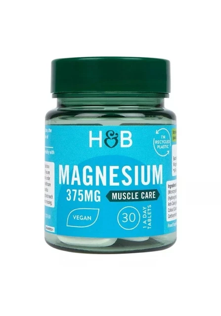 H& B MAGNESIUM 375mg , 30 tablets Muscle Health Vegan £9.76 - PicClick UK