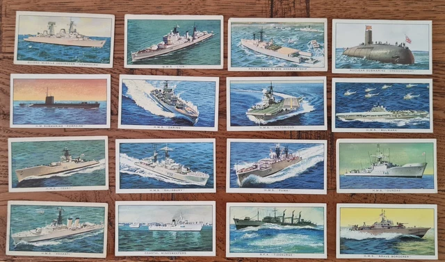 VINTAGE KELLOGG SHIPS Of The British Navy Full Set Of 16 Trading Cards ...