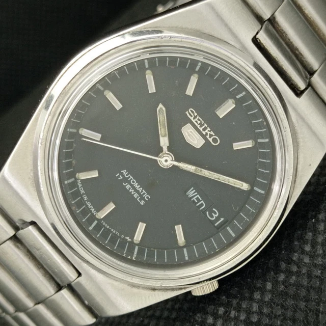 GENUINE VINTAGE SEIKO 5 AUTO 7009A JAPAN MENS ORIGINAL DIAL WATCH 608b ...