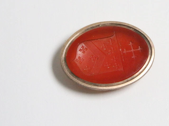 ANTIQUE GEORGIAN GOLD cased intaglio Wax Seal fob stamp £72.00 ...