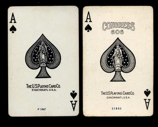 2 PLAYING CARDS Large Ace Of Spades With Statue Lady Inside Congress ...