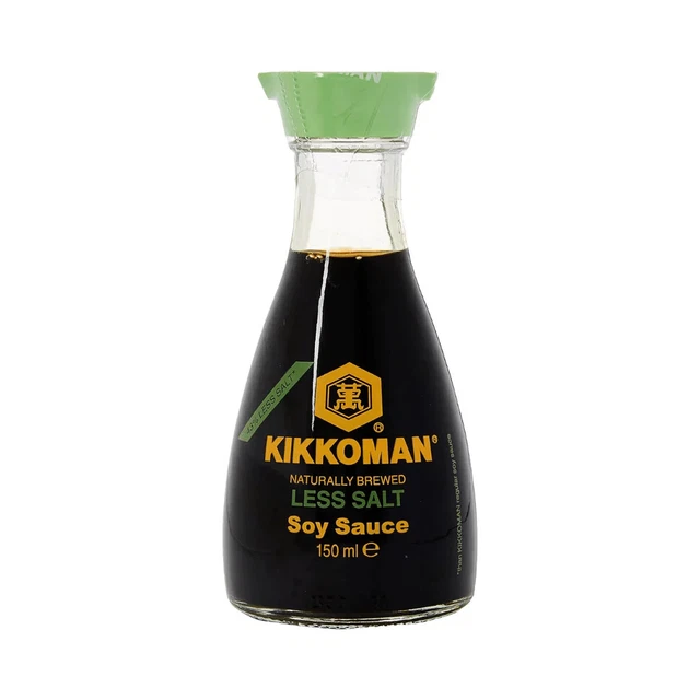 KIKKOMAN NATURALLY BREWED 43% Less Salt Soy Sauce 150ml x 2 packs ...
