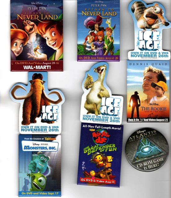 DISNEY ICE AGE Monsters Inc Atlantis Peter Pan Neverland Collectors ...