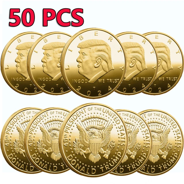 MONEDA CONMEMORATIVA DESAFÍO Donald Trump 50 PIEZAS 2024 Libertad de ...