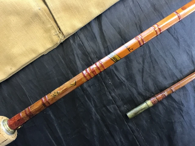 VINTAGE MARCO “HORNET” 9ft Elasticane split cane fly fishing rod+bag £ ...