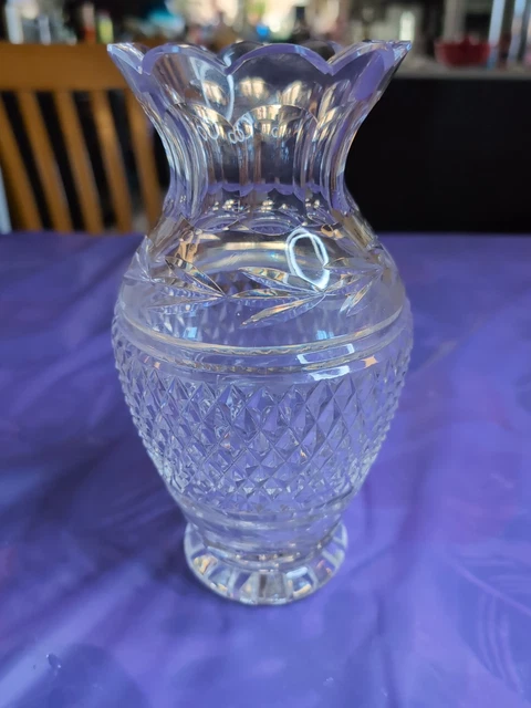 WATERFORD CRYSTAL GLANDORE 9" Scalloped Rim Vase $50.00 - PicClick