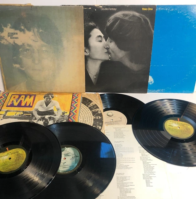 LOT 4X ALBUMS John Lennon Imagine RAM Plastic Ono Band double Fantasy ...