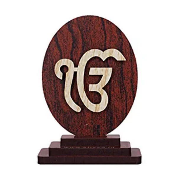 INDIAN TRADITIONAL WOODEN 3D Ek Onkar Idol For Home & Office Decor EUR ...